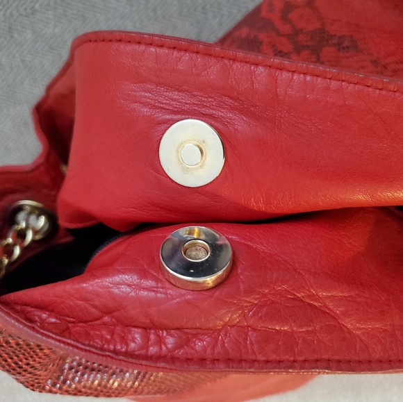 Desmo | Bags | Vintage Red Snake Leather Bullocks Bucket Handbag With ...